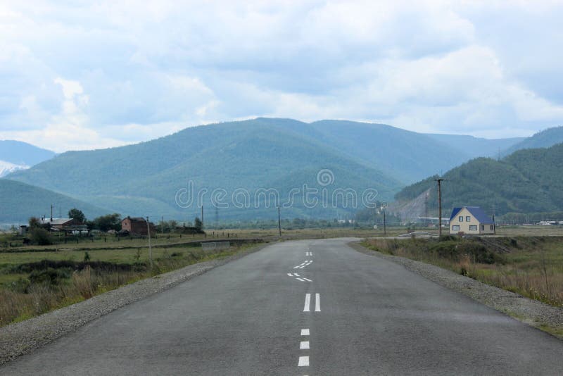 A road with signs stock image. Image of green, beautiful - 129383889