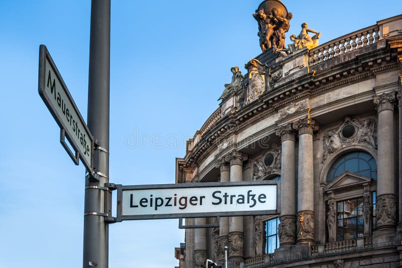 Road Signs in Berlin Germany Stock Image - Image of leipziger, symbol ...