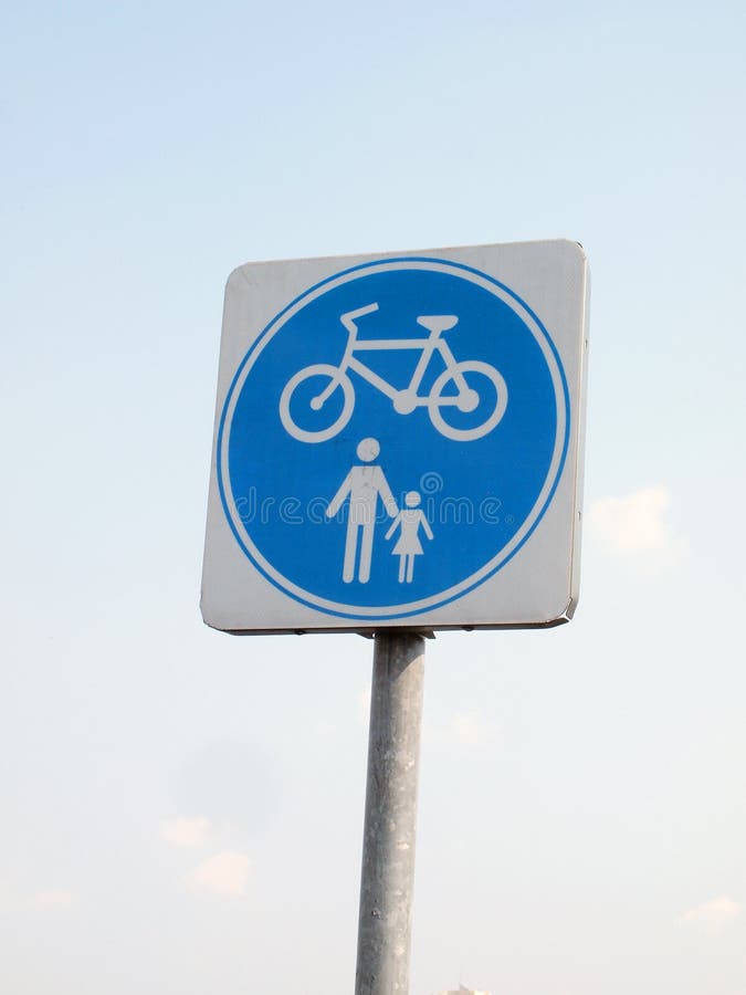 Road Signs for Bike and Foot Path Stock Photo - Image of cycling, side ...