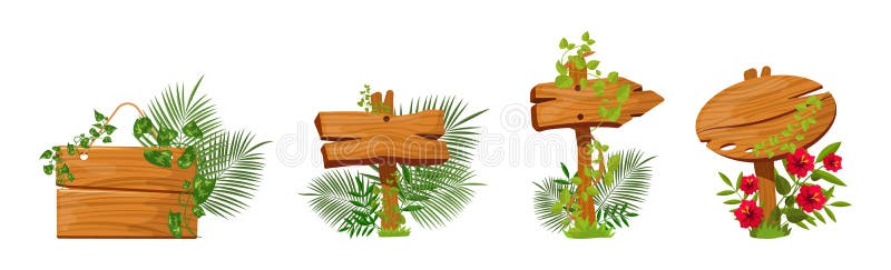 Vector Set of Direction Post Stock Vector - Illustration of drawing ...