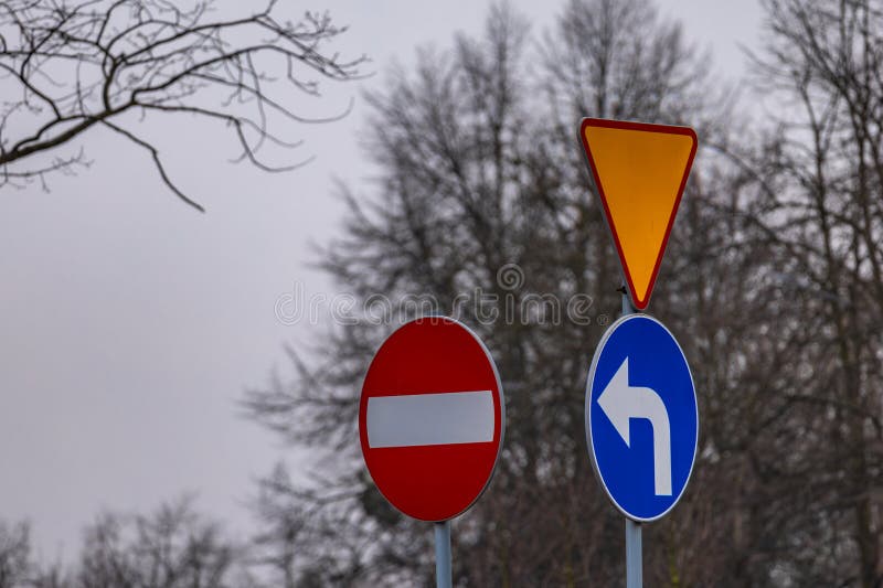 Road Signs in the City Center, Driving Lessons, Intersection Markings ...