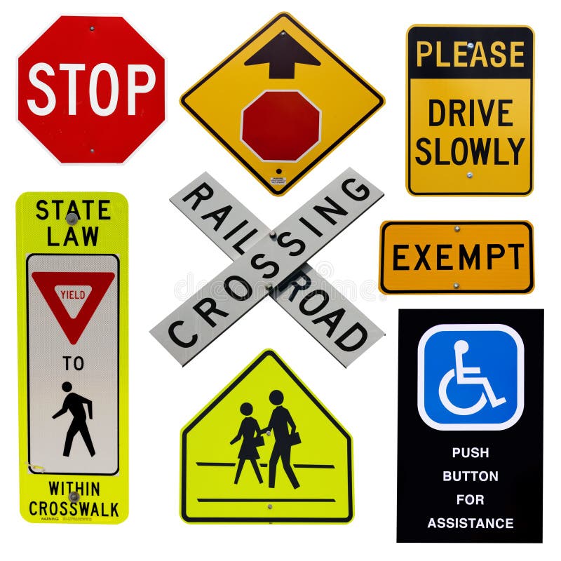 Road signs collection stock illustration. Illustration of isolated ...