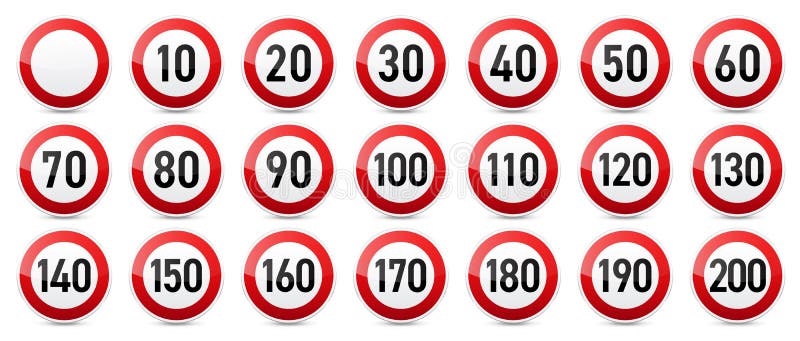 Road Signs Collection. Traffic Control Sign. Speed Limit. Vector ...