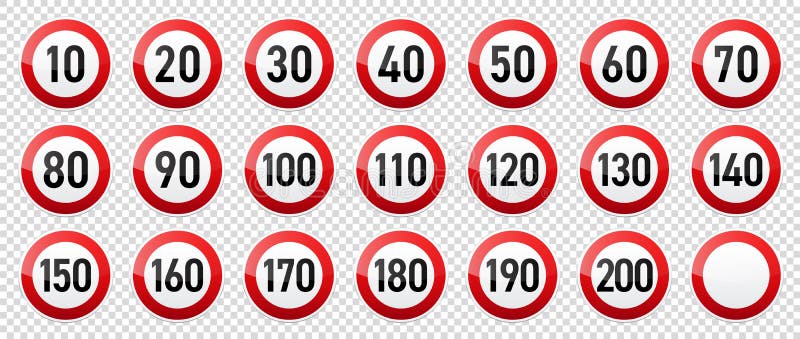 Road Signs Collection. Traffic Control Sign. Speed Limit. Vector ...