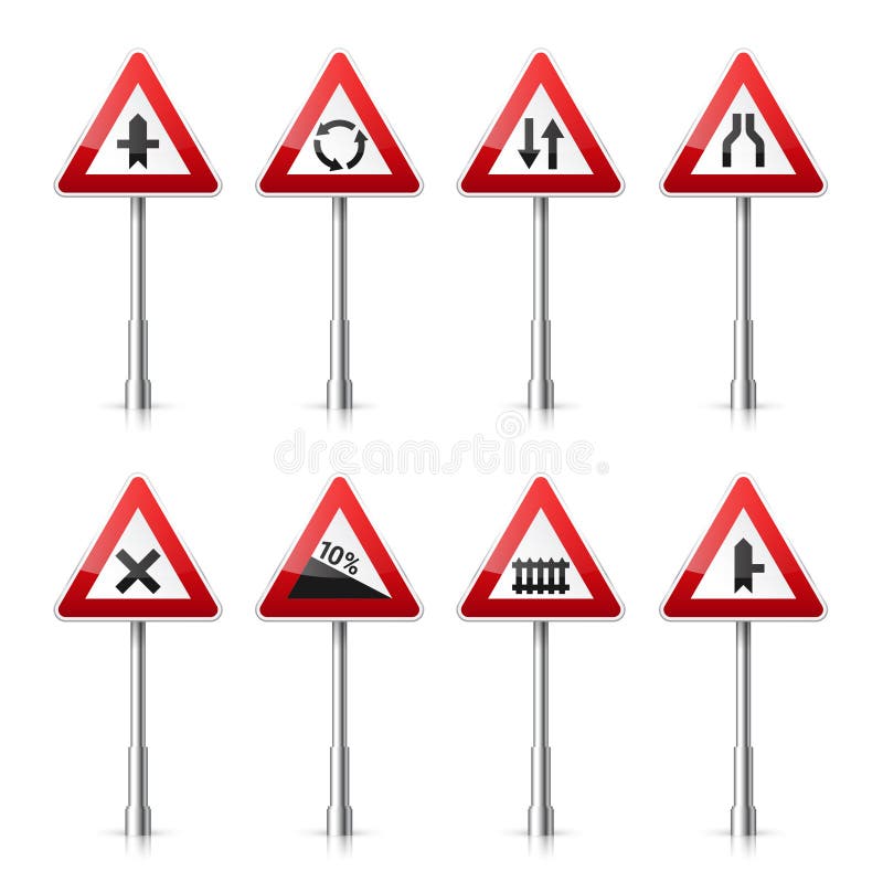 Road Signs Collection Isolated on Transparent Background. Road Traffic ...