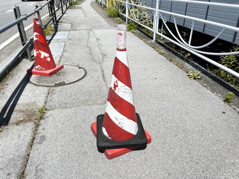 Japan,road Signs and Construction Mirror Sign, Reflector Stock Image ...