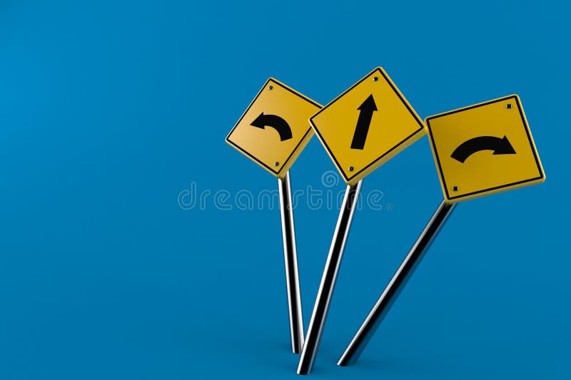 Road Signs in Different Ways Stock Illustration - Illustration of space ...