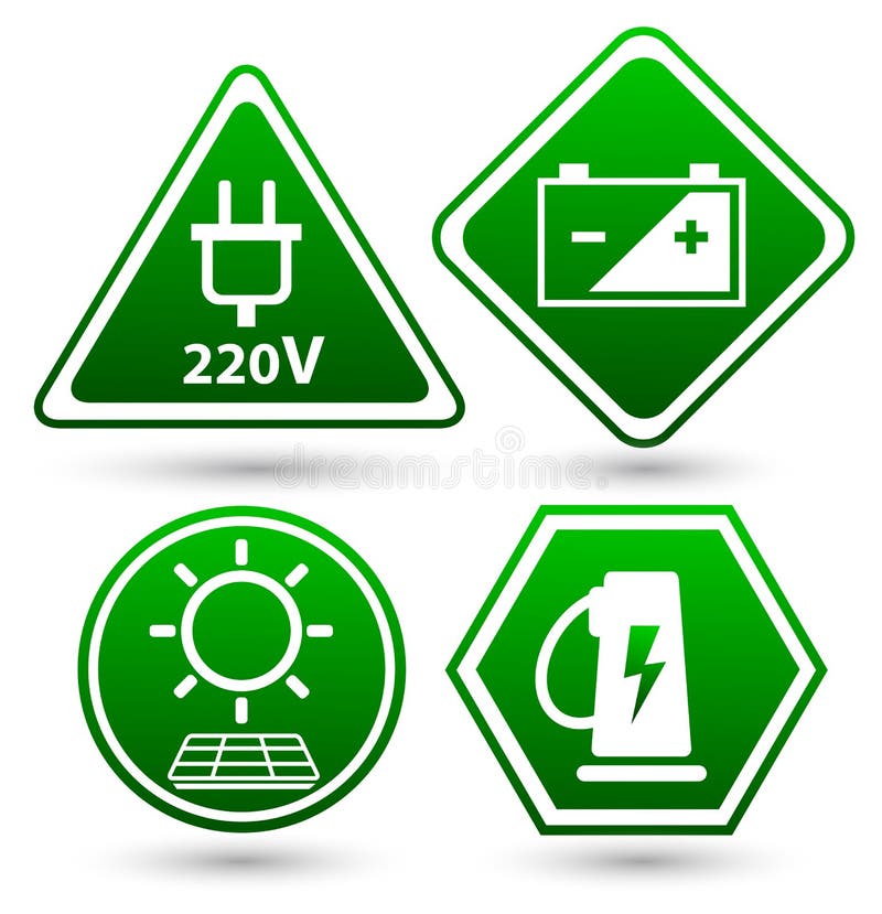 Road Signs Eco Drive. Green Eco Icon. Stock Vector - Illustration of ...