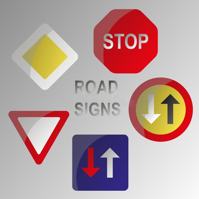 Road Signs of Europe in Gradient. Priority Road Signs of Europe Stock ...