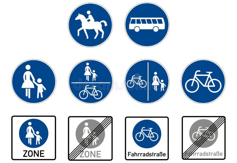 Road Signs in Germany Special Roads Stock Vector - Illustration of ...