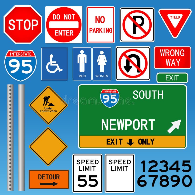 American Interstate signs stock vector. Illustration of america - 2178574