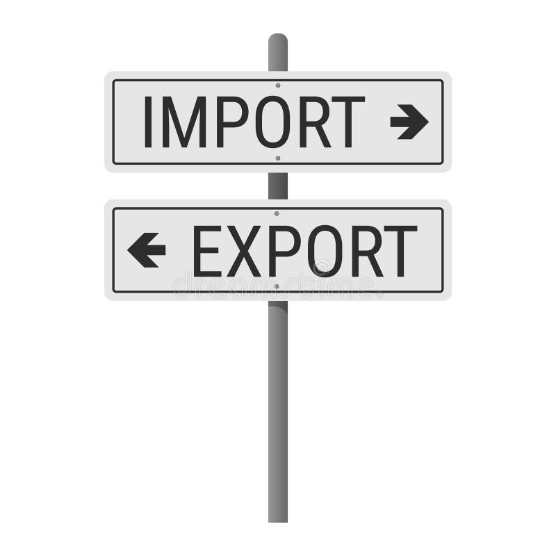 Road Signs Import and Export Stock Illustration - Illustration of route ...