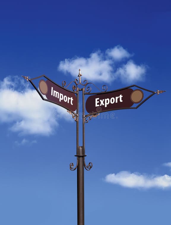 Road Signs. Import and Export Stock Image - Image of copy, directional ...