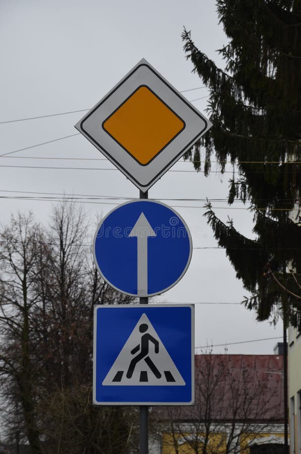 Road Signs. Organization of Traffic by Road Signs Stock Image - Image ...