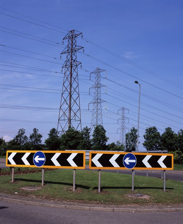 Road Signs on Roundabout stock image. Image of traffic - 5483267