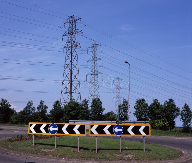 Road Signs on Roundabout stock photo. Image of traffic - 5483436