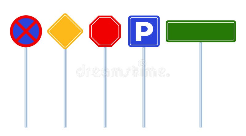 Road Signs, Set. Traffic Signs on White Background. Road Traffic Safety ...