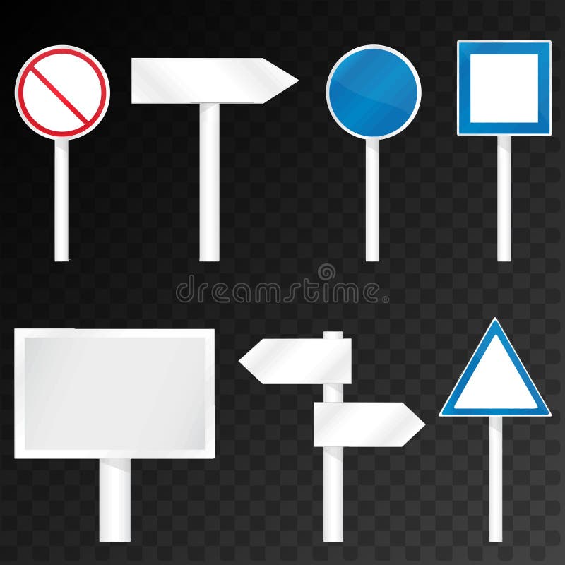 Road signs set stock vector. Illustration of travel, directional - 61391810