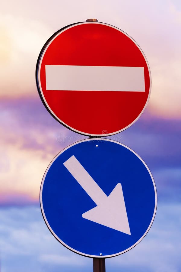 Wide Open Road with Warning Signs Stock Image - Image of warning ...