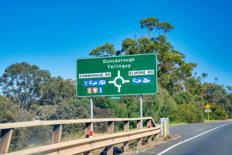 Road Signs in South Western Australia Stock Photo - Image of water ...
