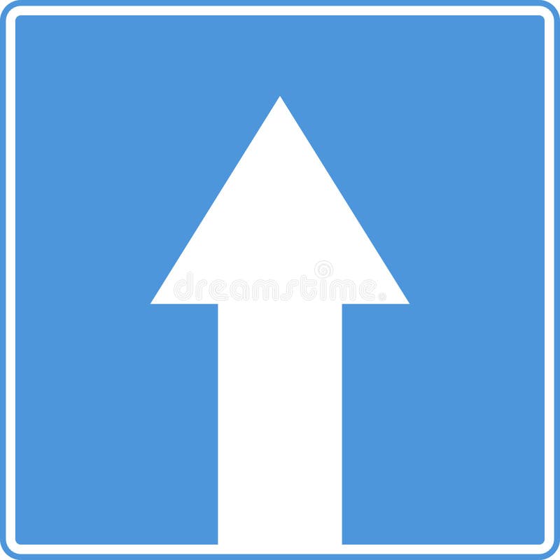 The Sign is a One Way Road. Vector Image Stock Vector - Illustration of ...