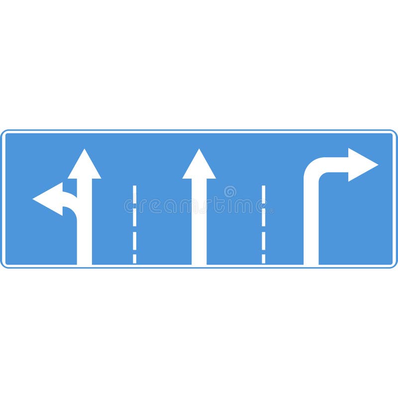 Traffic Sign Along the Lanes with Arrows. Vector Image Stock Vector ...
