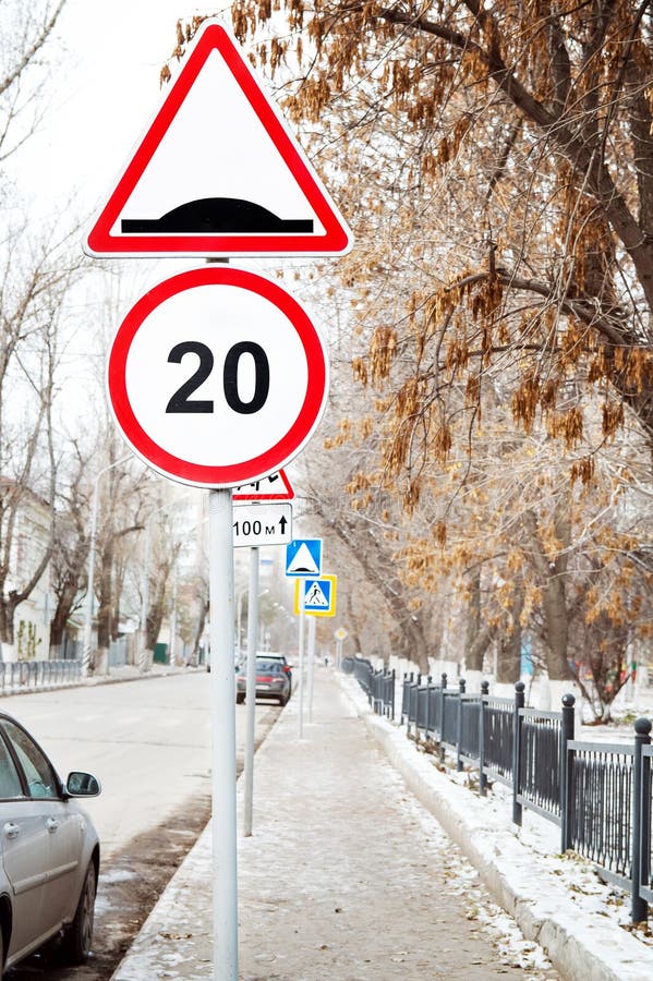 Road signs on the street. stock photo. Image of crossing - 131665996