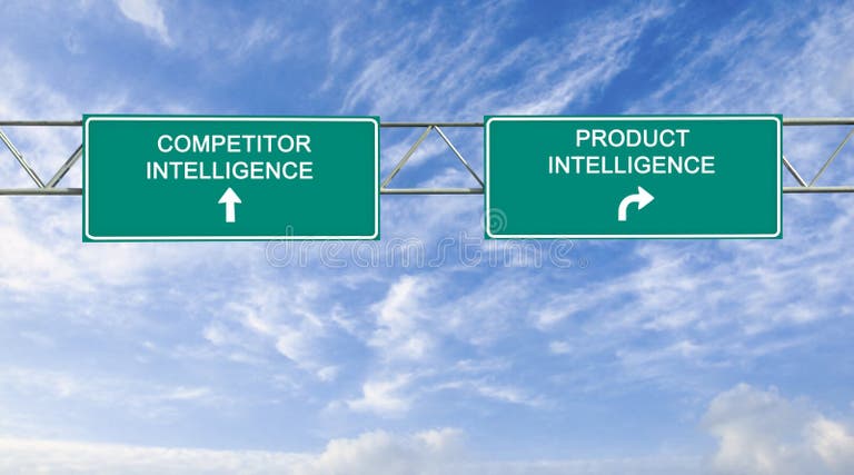 Road Signs To Competitor and Product Intelligence Stock Image - Image ...