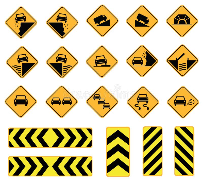 Traffic Sign and Post Vector Icons Stock Vector - Illustration of ...