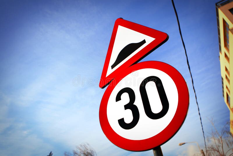 Red Number Two In White Circle Road Sign Stock Image - Image of ...