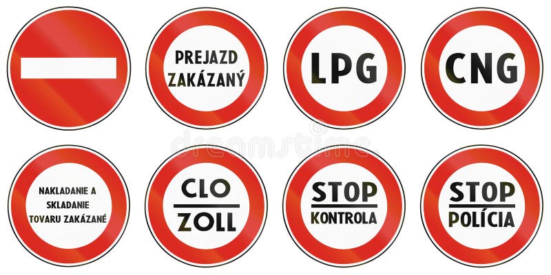 Road Signs Used in Slovakia Stock Illustration - Illustration of ...