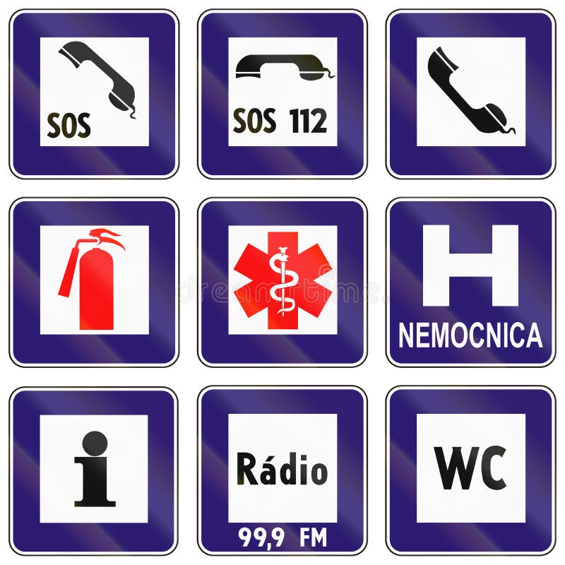 Road Signs Used in Slovakia Stock Illustration - Illustration of public ...