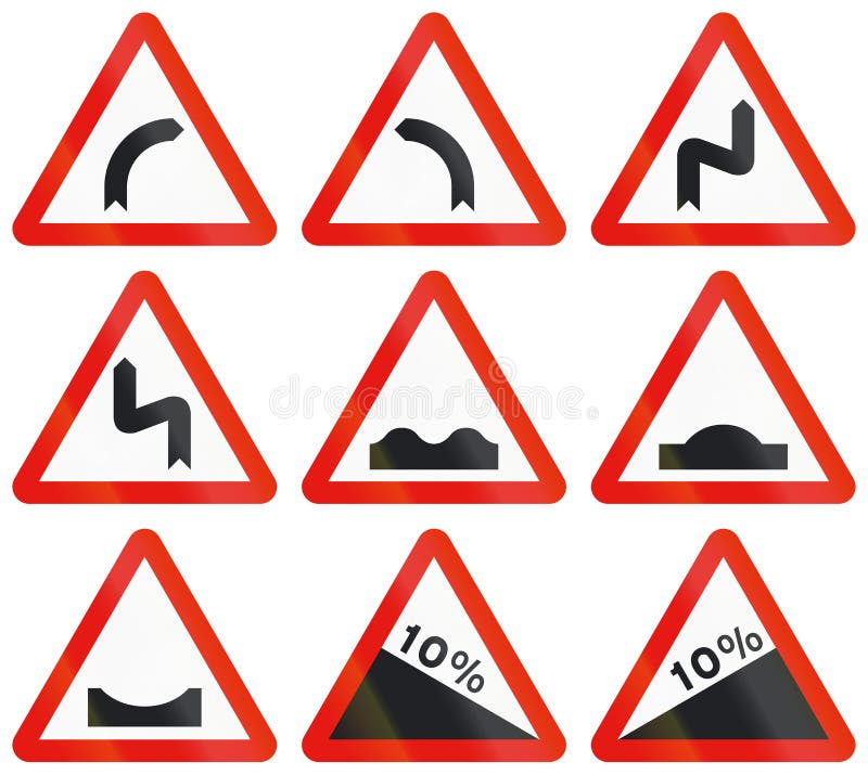 Road signs used in Spain stock illustration. Illustration of generated ...