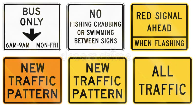 Road Signs Used in the US State of Delaware Stock Illustration ...