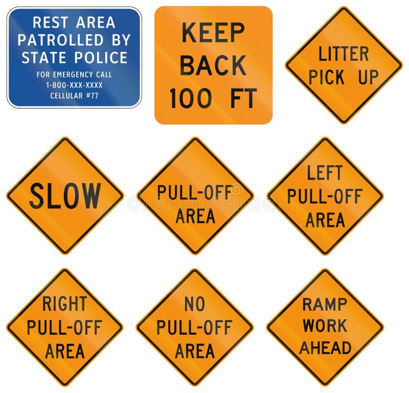 Road Signs Used in the US State of Virginia Stock Illustration ...