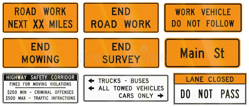Road Signs Used in the US State of Virginia Stock Illustration ...