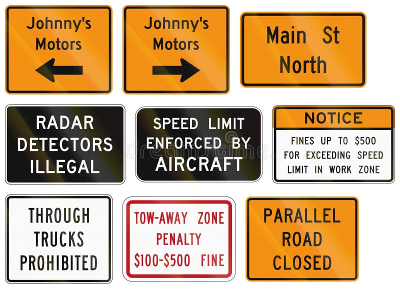 Road Signs Used in the US State of Virginia Stock Illustration ...