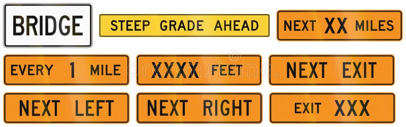 Road Signs Used in the US State of Virginia Stock Illustration ...