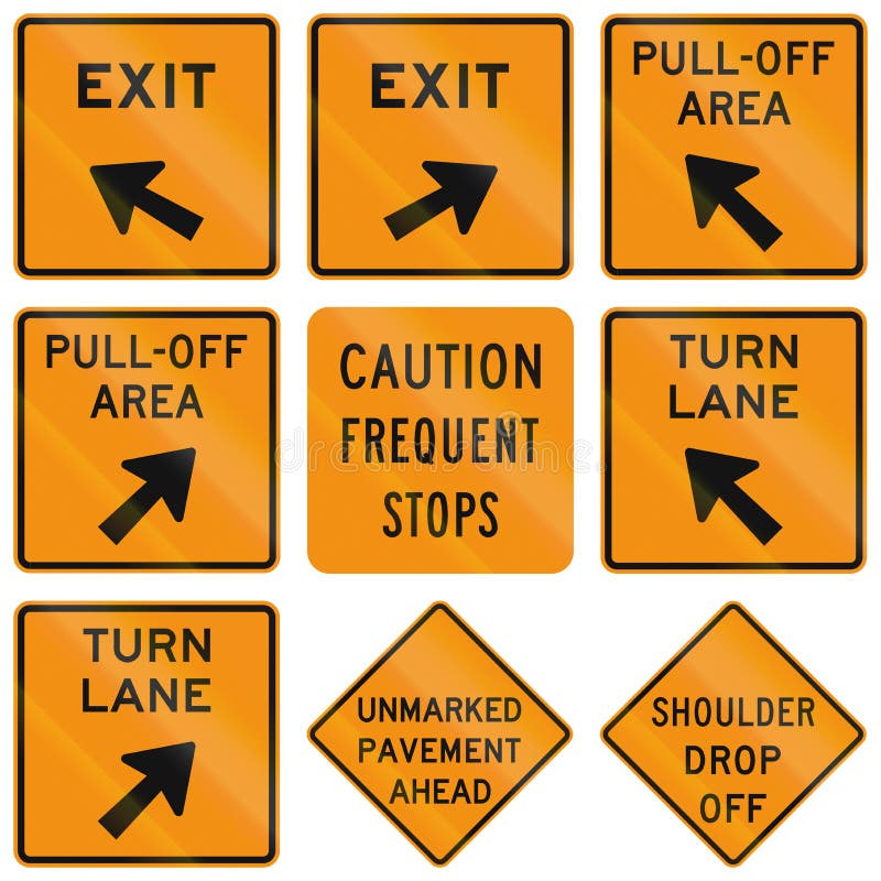 Road Signs Used in the US State of Virginia Stock Illustration ...