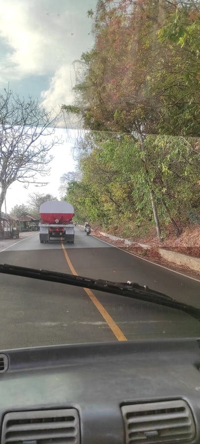 Road Situation Seen from Inside a Moving Car Stock Image - Image of ...