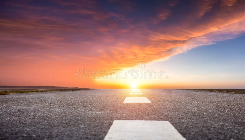 The Road and Sky Background Stock Image - Image of panorama, dawn ...