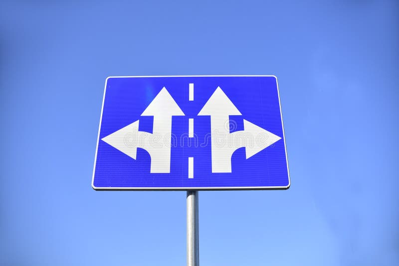 Road Sky Blue Direction Arrow Stock Image - Image of hand, garland ...