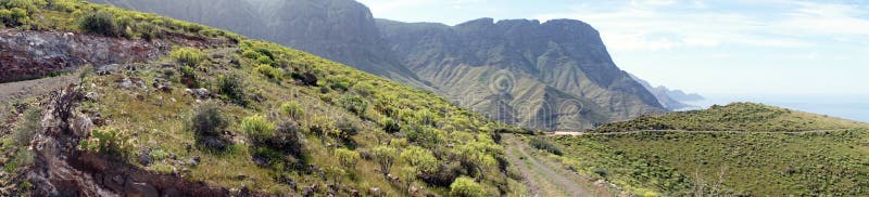 Road on slope stock photo. Image of coast, landscape - 140270824