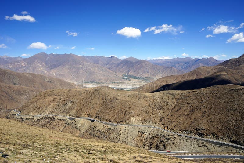 Road on the slope stock image. Image of mount, arid, landscape - 94089367