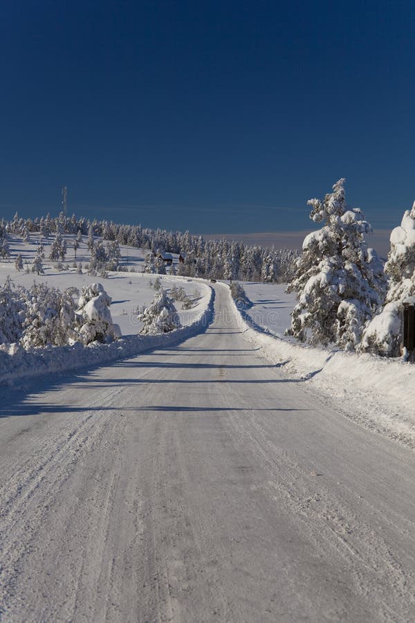 Road in snow stock photo. Image of idyllic, landscape - 12342768