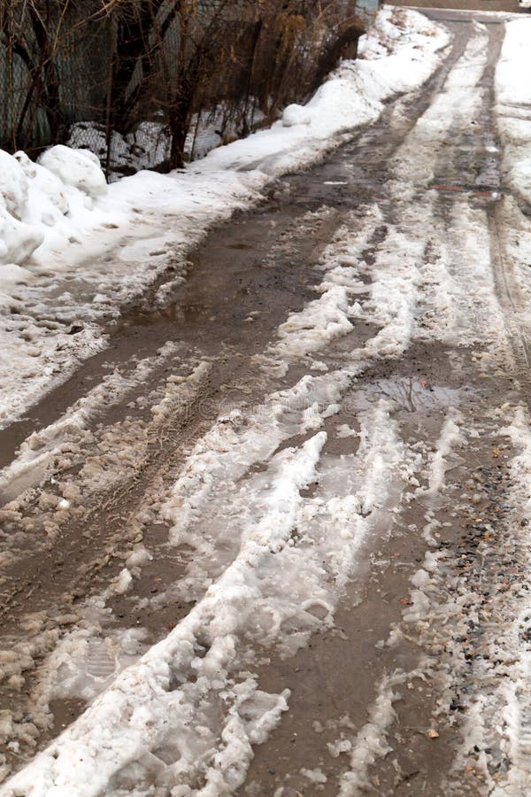 Road in the snow stock image. Image of slippery, surface - 100708597