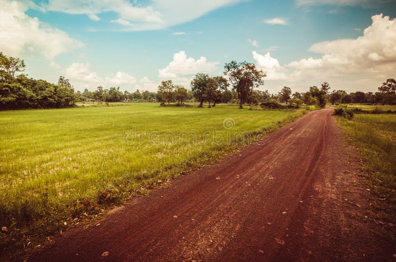 Road soil stock image. Image of blue, spring, cloud, land - 40159879