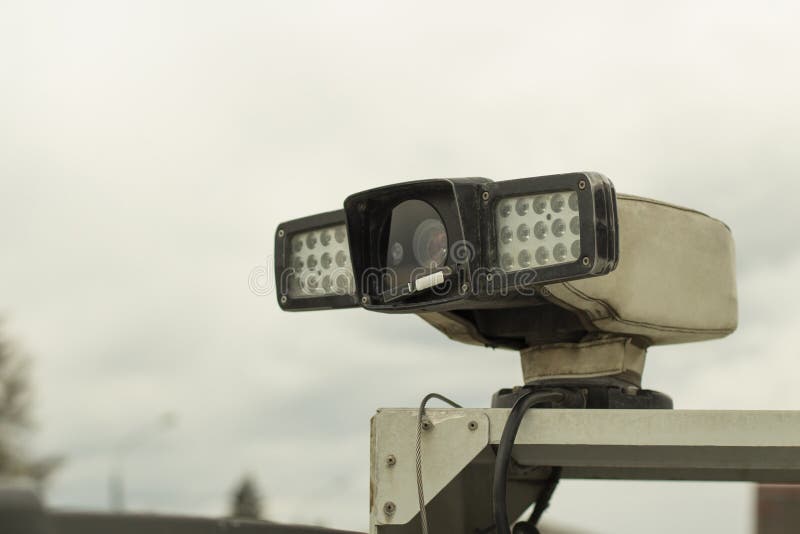 Road Speed Camera. CCTV Camera for Violators Stock Photo - Image of ...