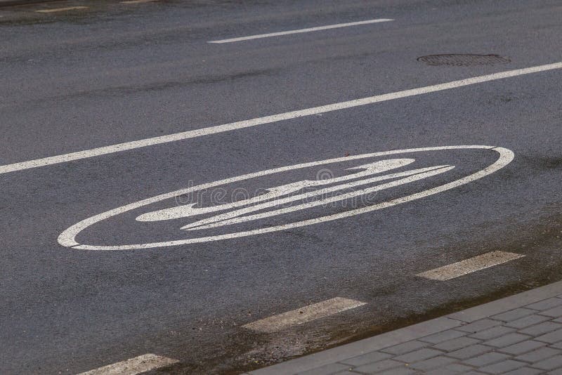 Road Speed Limit Markings. Background with Copy Space for Text Stock ...