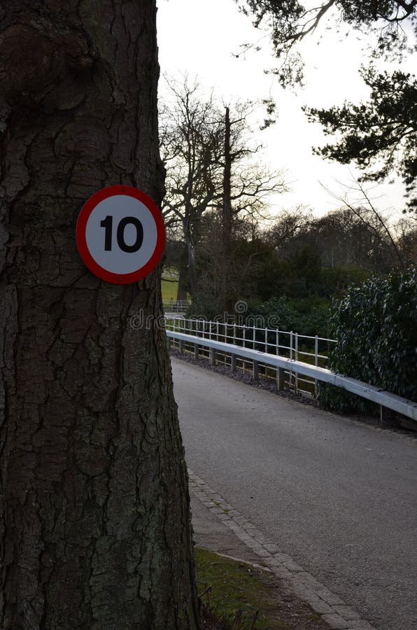 Road Speed Sign on Rural Road. Stock Photo - Image of notice ...